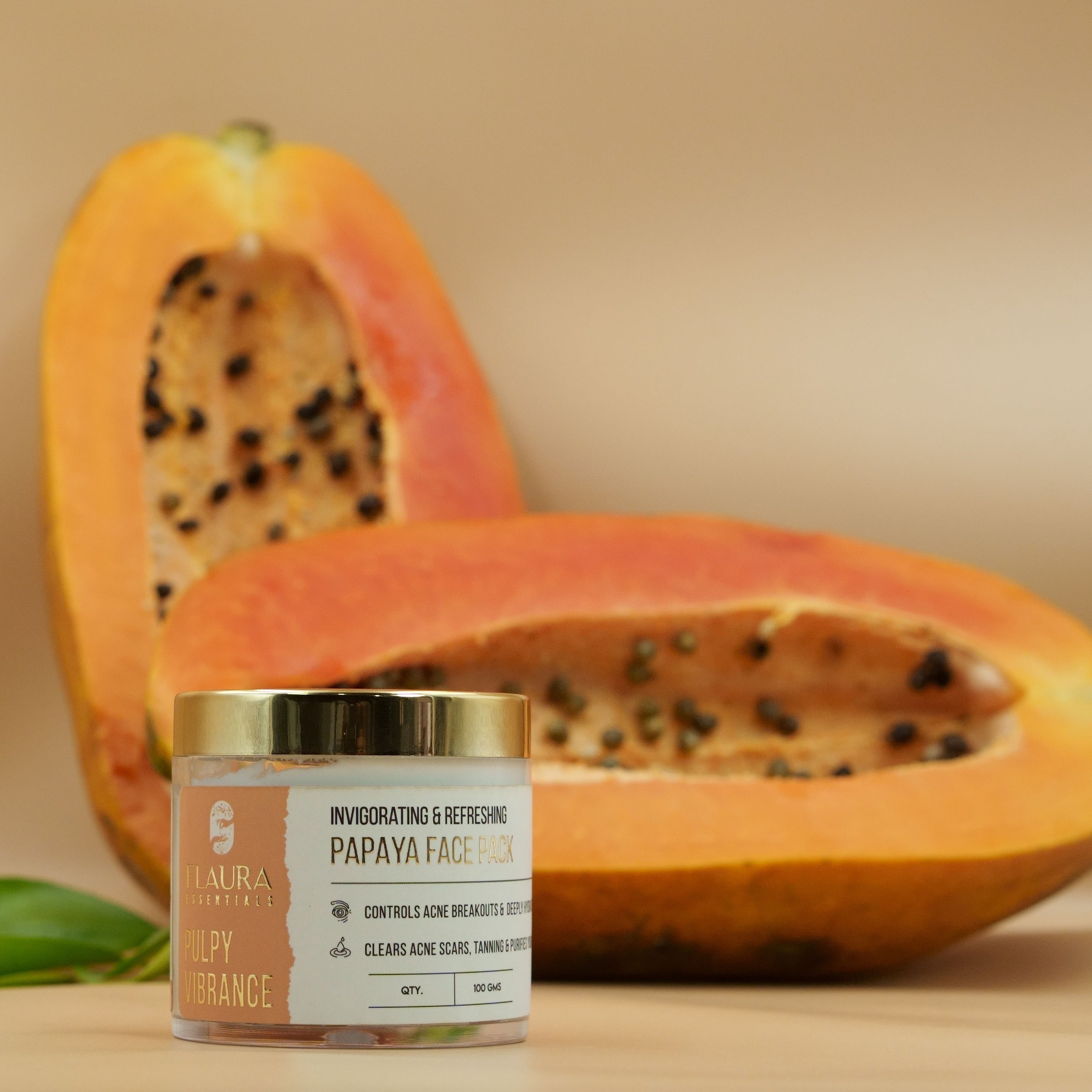 Papaya Face Pack with Kaolin Clay & Papaya Pulp Extracts – Flaura ...